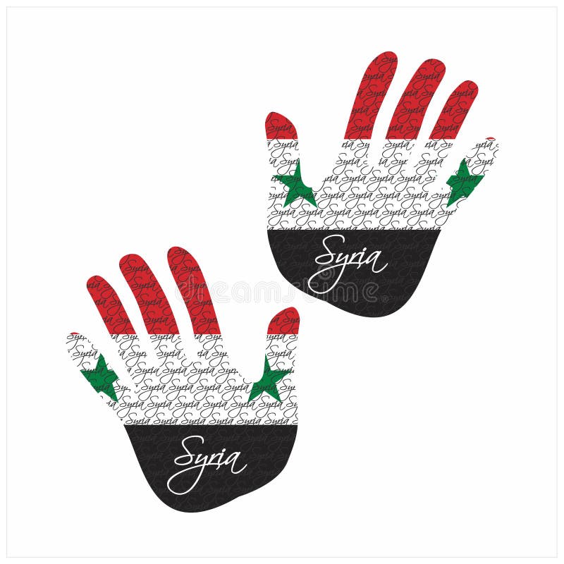 Syria flag hand vector stock vector. Illustration of rise - 274608355