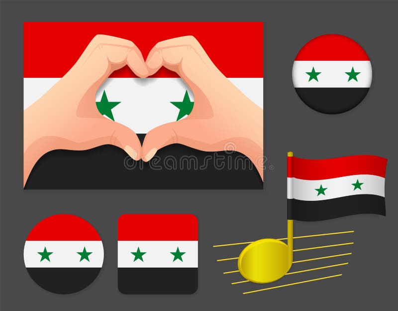 Syria flag icon stock illustration. Illustration of syria - 181869790