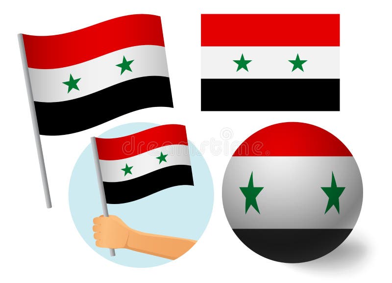 Syria flag icon set stock illustration. Illustration of country - 155975848