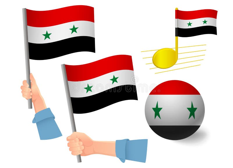 Syria flag icon set stock illustration. Illustration of symbol - 159638902