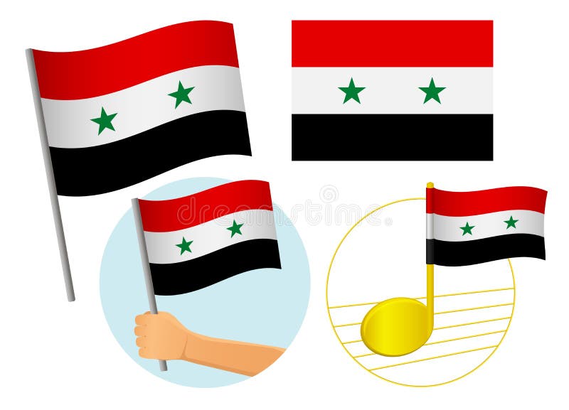 Syria flag icon set stock illustration. Illustration of sign - 160181040