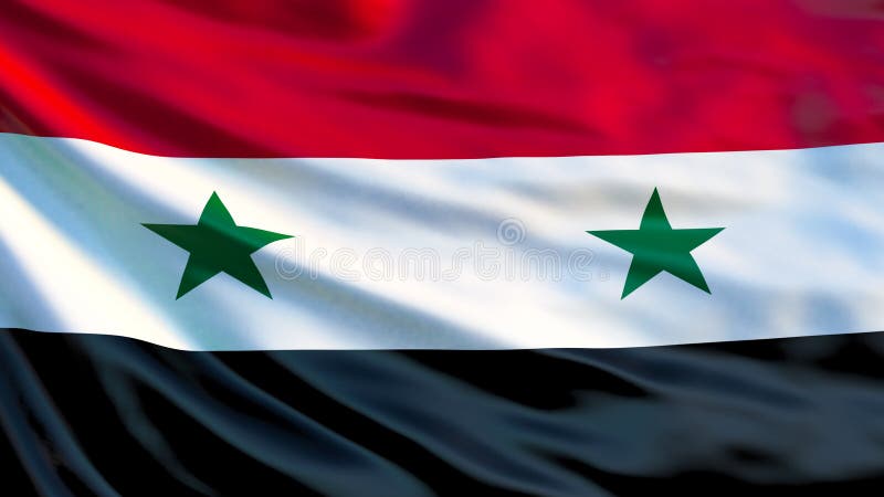 Syria Flag. Waving Flag of Syria 3d Illustration Stock Illustration ...
