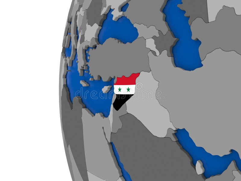 Syria on globe stock illustration. Illustration of globe - 84444892