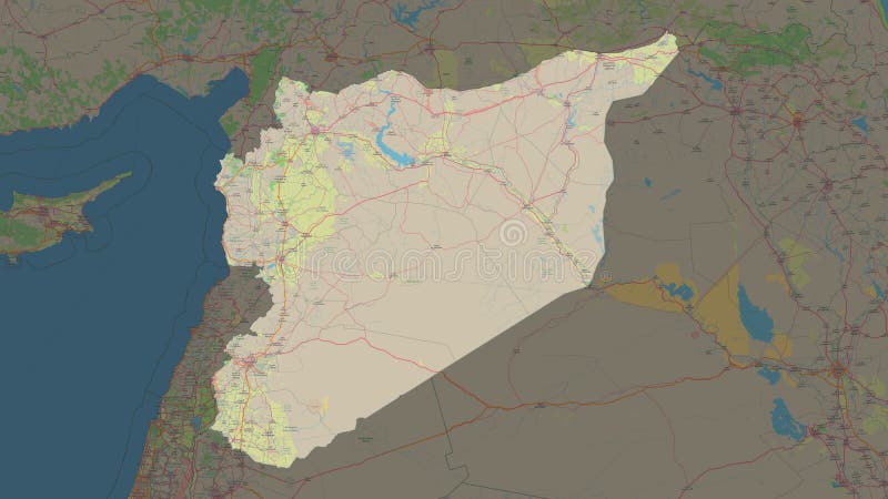 Syria Highlighted. Topo German Stock Illustration - Illustration of ...