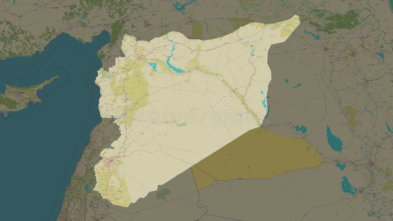 Syria Highlighted. Topo Humanitarian Stock Illustration - Illustration ...