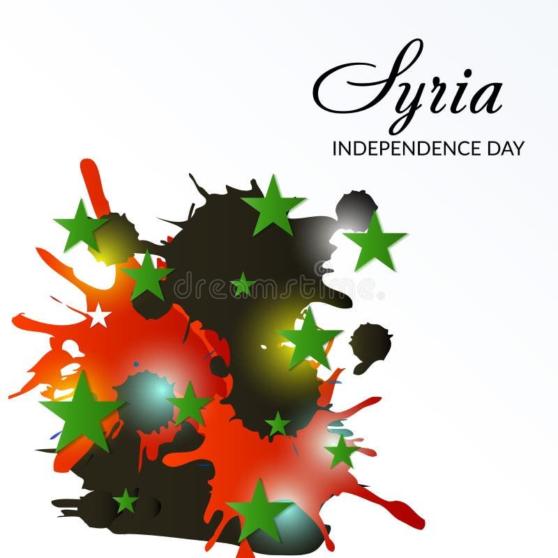 Syria Independence Day. stock illustration. Illustration of card - 70013946