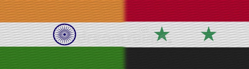 Syria and India Fabric Texture Flag â€“ 3D Illustrations Stock ...