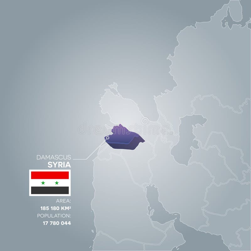 Syria information map. stock vector. Illustration of politic - 97236561
