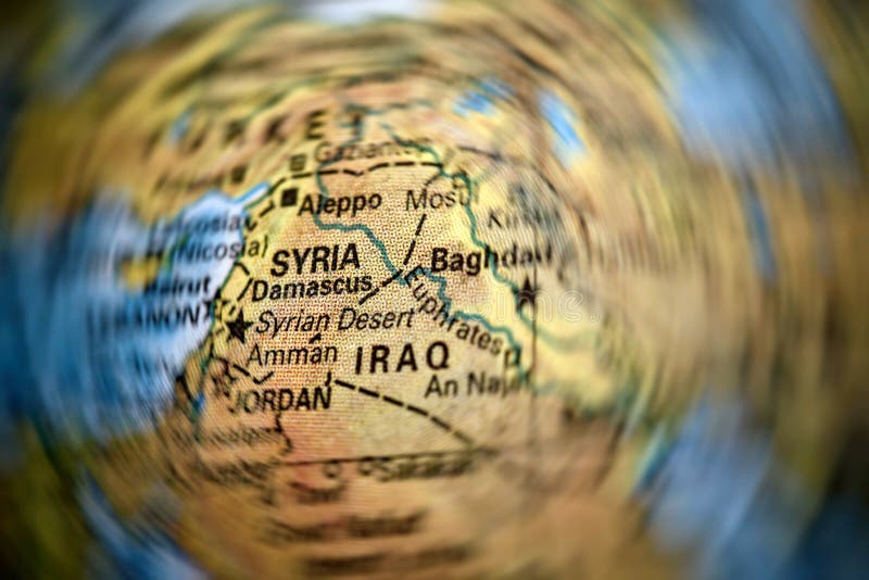 Syria and Iraq map stock photo. Image of atlas, maps - 44999264