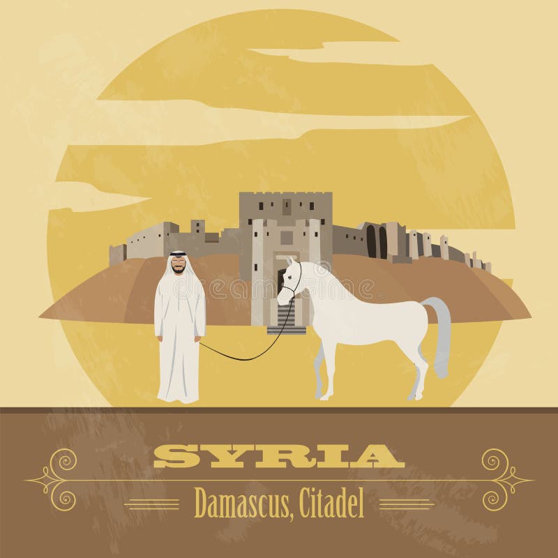 Syria Landmarks. Retro Styled Image Stock Vector - Illustration of ...