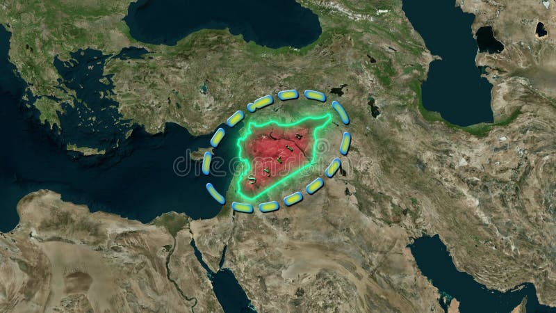 Syria Map stock footage. Video of graphic, animation - 294286006