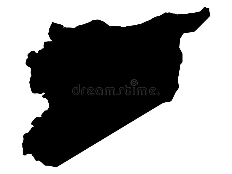 Syria Map Black Silhouette Vector Illustration Eps 10 Stock Vector ...