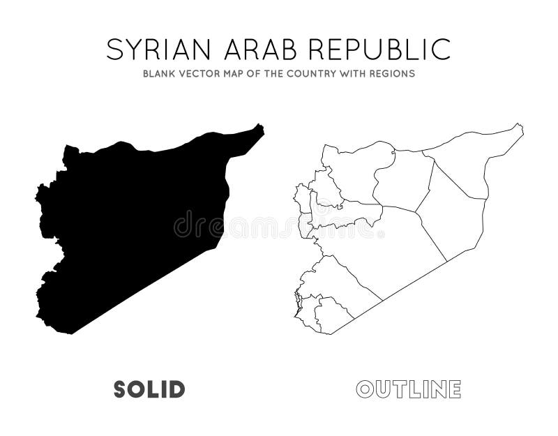 Syria map. stock vector. Illustration of black, outline - 155002071