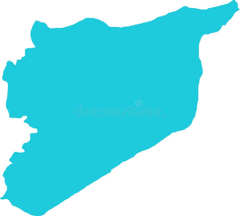Syria MAP in Blue, Country Border, Syria Map, Border Line of Syria ...