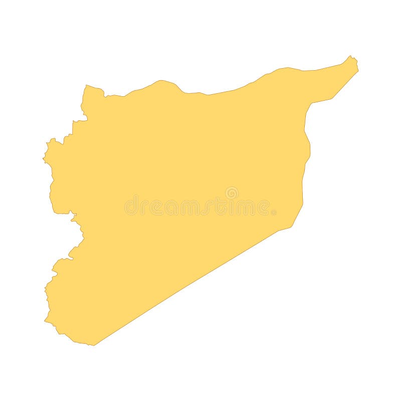 Syria Map Color Line Element. Border of the Country Stock Vector ...