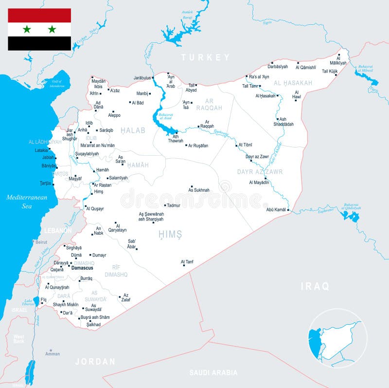 Syria Map - Detailed Illustration Stock Illustration - Illustration of ...