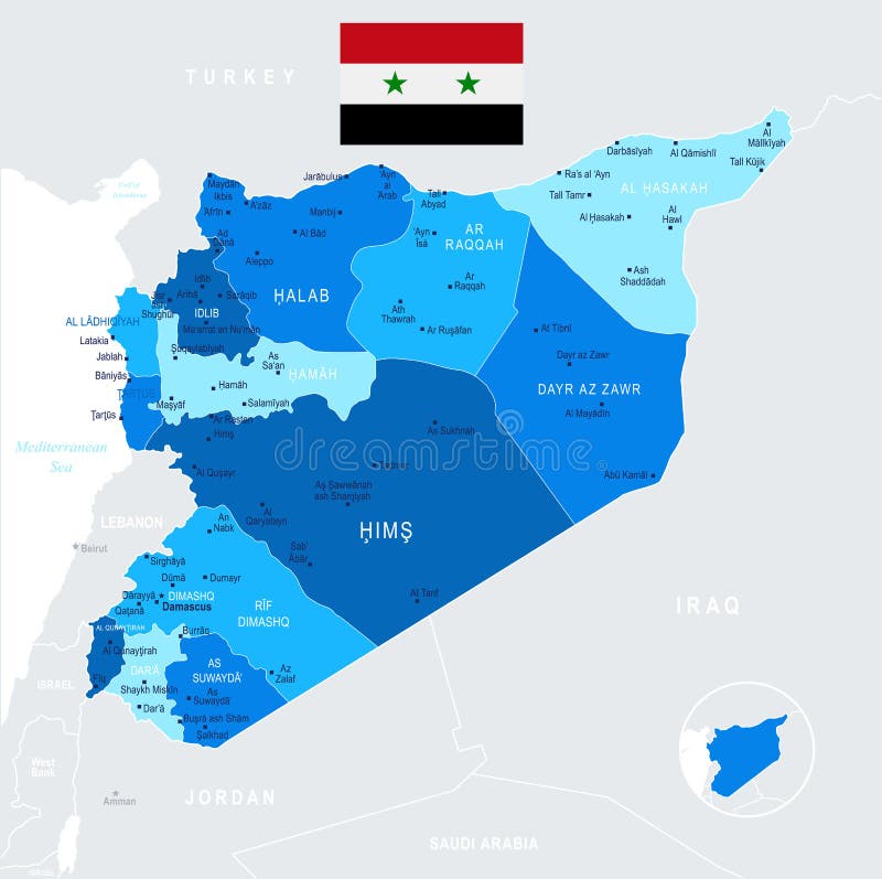 Syria Map - Detailed Vector Illustration Stock Illustration ...