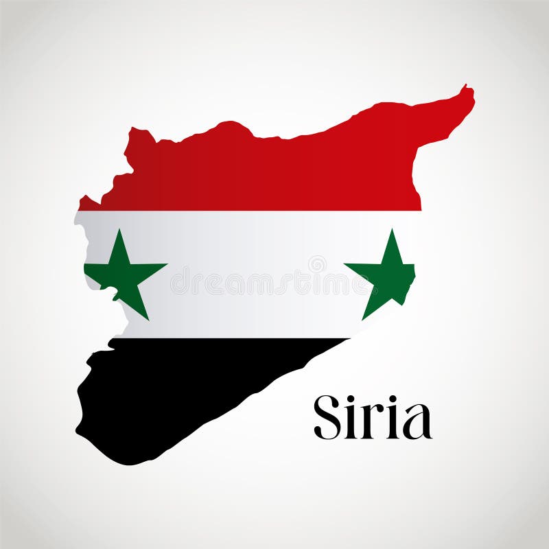 Syria map with flag stock vector. Illustration of world - 269864776