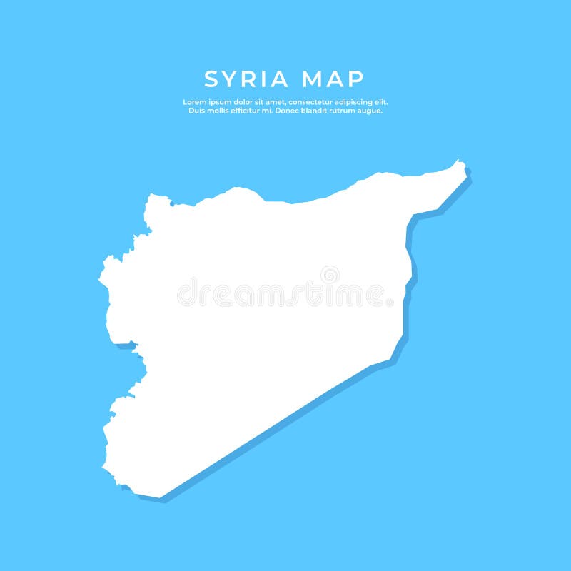 Syria Map. High Detailed Vector Map of Syria on Blue Background Stock ...
