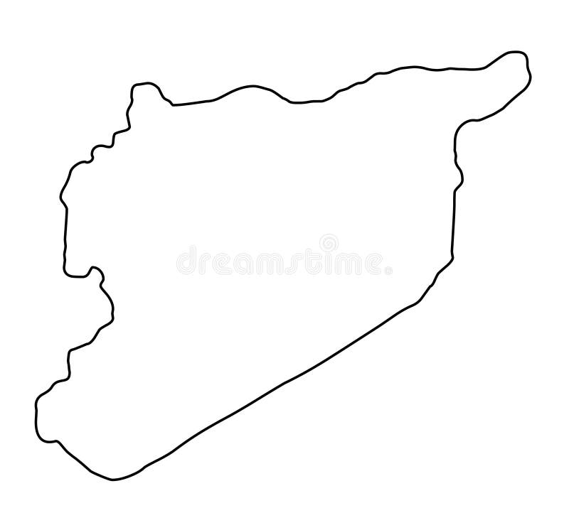 Syria Map Outline Vector Illustration Stock Vector - Illustration of ...