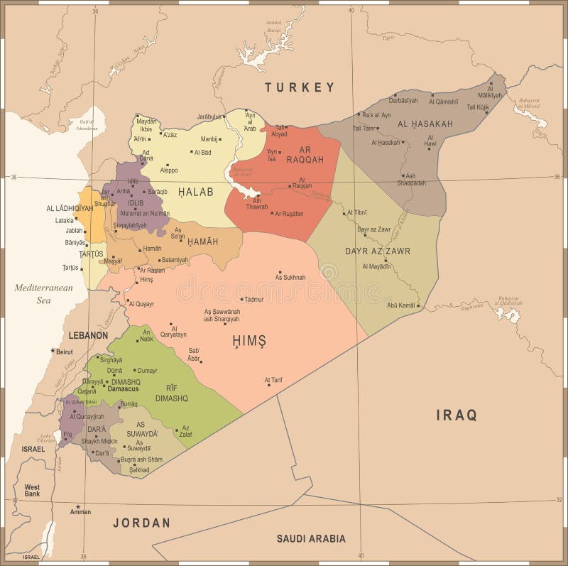 Syria Map - Detailed Vector Illustration Stock Illustration ...