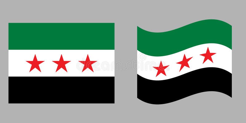 Syria Opposition Flag. Syrian New Flag 2024 Stock Vector - Illustration ...