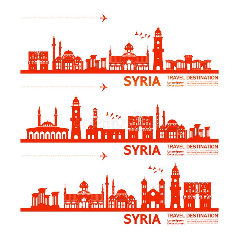 SYRIA Travel Destination Grand Vector Illustration. Stock Vector ...