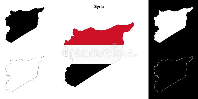 Syria outline map stock vector. Illustration of icon - 323786236
