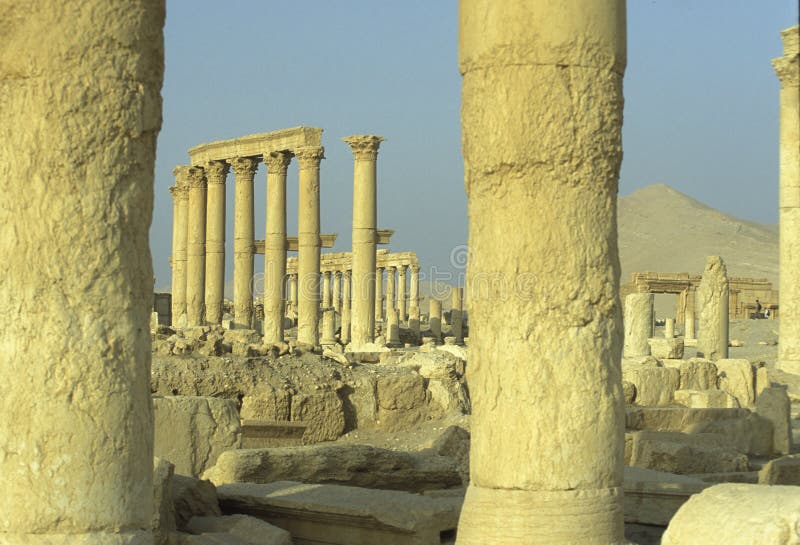 Syria palmyra roman ruins editorial photography. Image of syrian - 54373007