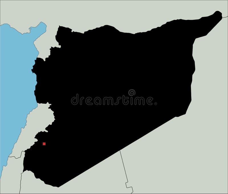 Detailed Map of Syria on a White Background. Syria Highly Detailed ...