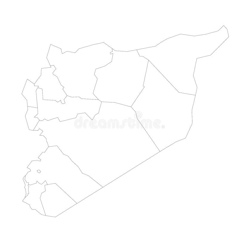 Syria Political Map of Administrative Divisions Stock Illustration ...