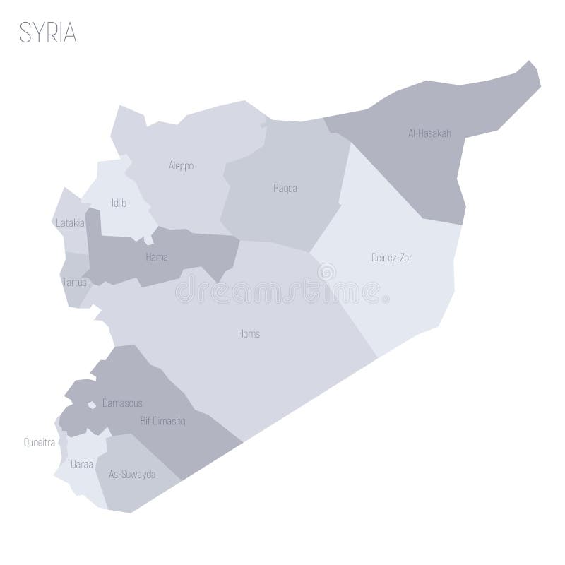 Syria Political Map of Administrative Divisions Stock Vector ...