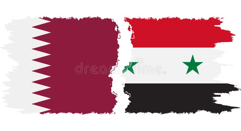 Syria and Qatar Grunge Flags Connection Vector Stock Vector ...