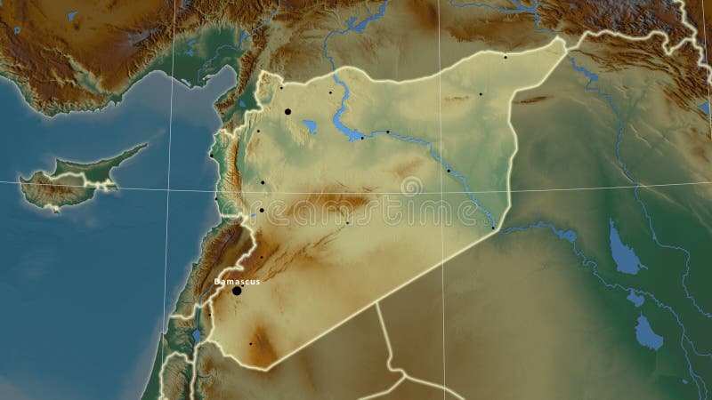 Syria - Relief. Composition, Borders Stock Illustration - Illustration ...