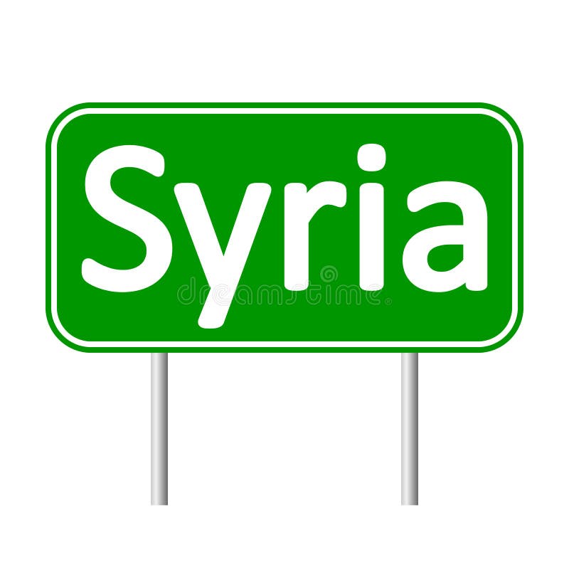 Syria map on road sign. stock vector. Illustration of citizen - 127944159