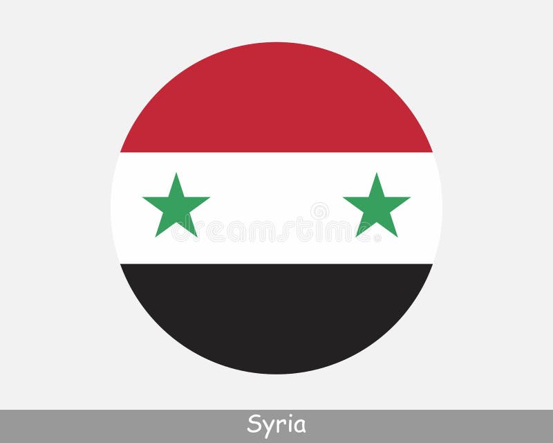 Syria Round Circle Flag. Syrian Circular Button Banner Icon Stock ...