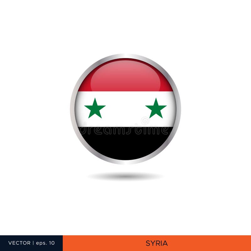 Syria Round Flag Vector Design. Stock Vector - Illustration of office ...