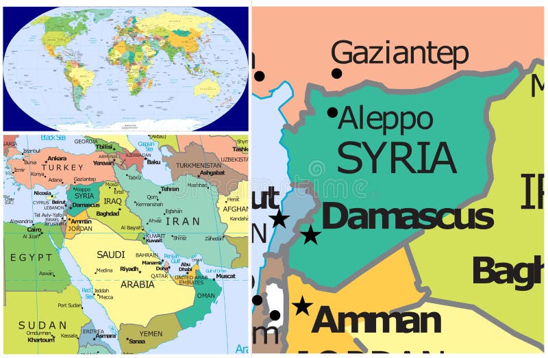 Syria & World stock illustration. Illustration of asia - 83439402
