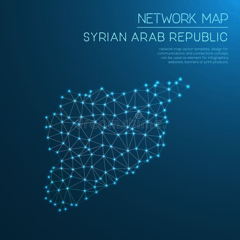 Syrian Arab Republic Network Map. Stock Vector - Illustration of ...
