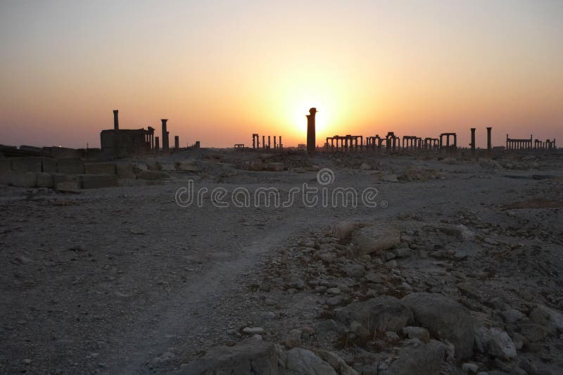 Site of Palmyra,Syria stock image. Image of golden, desert - 16792709