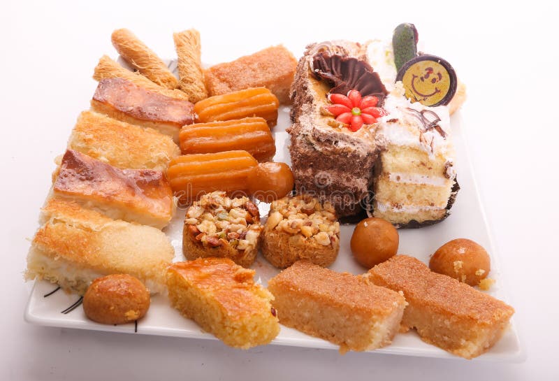 Syrian Desserts with Tea stock photo. Image of baklava - 114273762