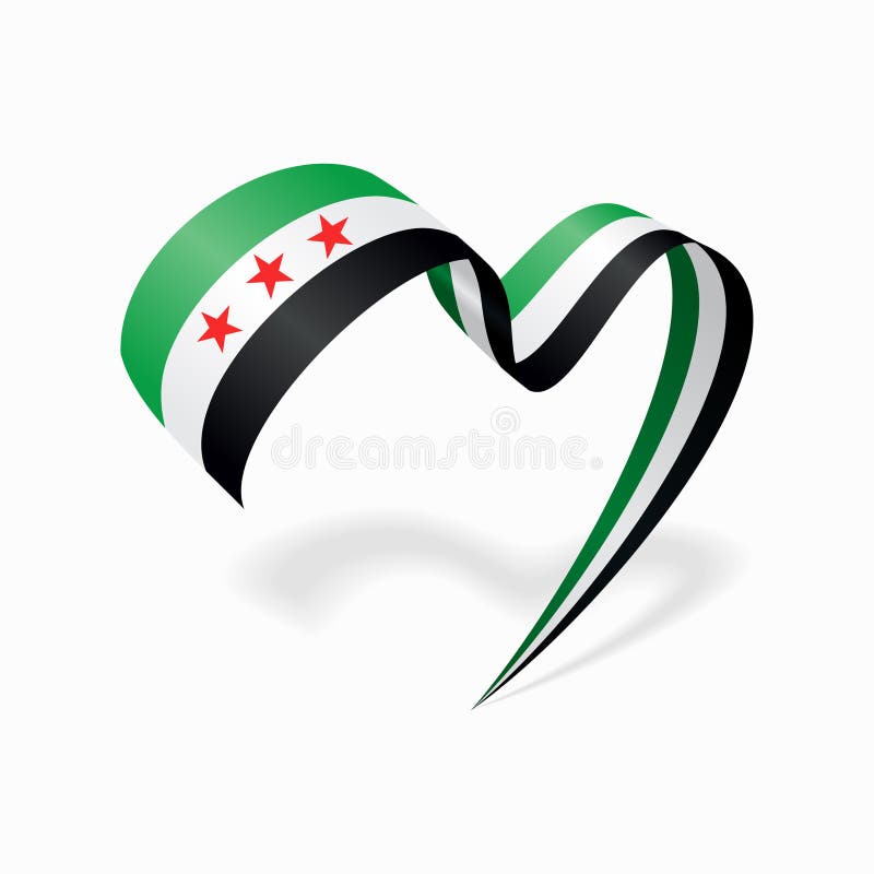 Syrian Flag Heart-shaped Ribbon. Vector Illustration. Stock Vector ...