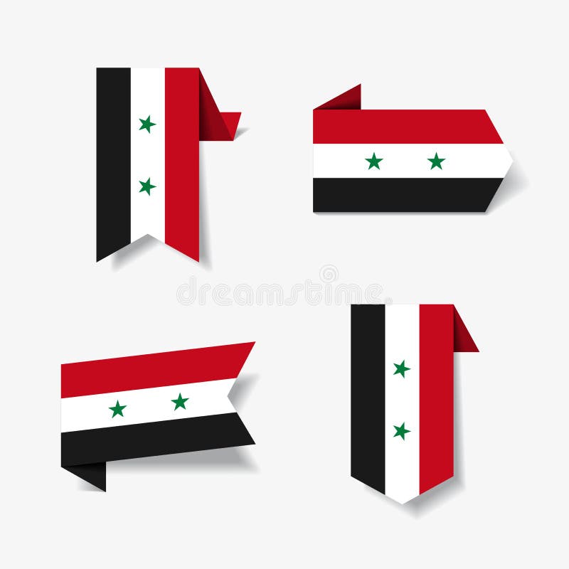Syrian Flag Stickers and Labels. Vector Illustration. Stock Vector ...