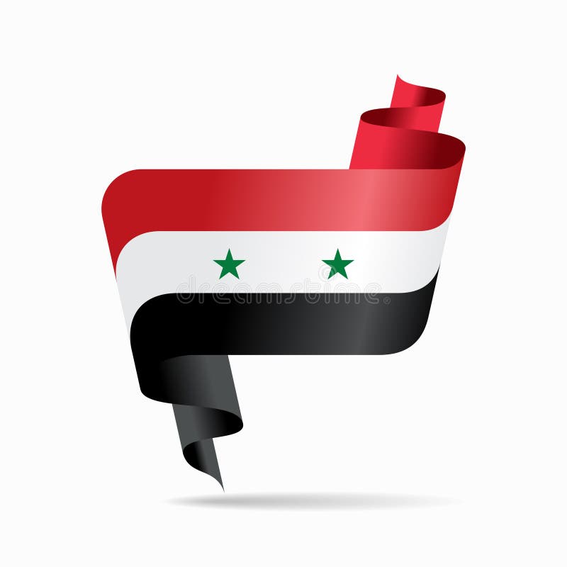 Syrian Flag Wavy Ribbon Background. Vector Illustration. Stock ...
