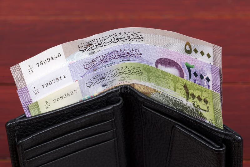 Syrian Money in the Black Wallet Stock Photo - Image of wallet, note ...