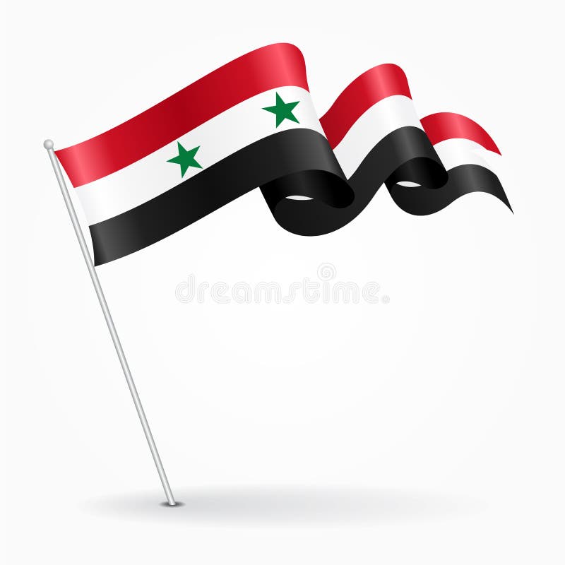 Syrian Pin Wavy Flag. Vector Illustration. Stock Vector - Illustration ...