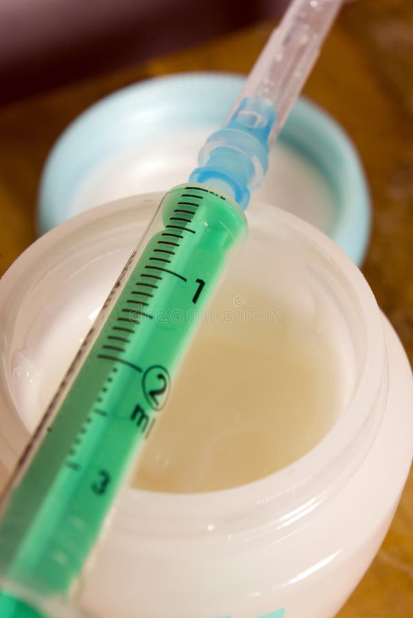 Botox cream with syringe stock image. Image of peeling - 14419429