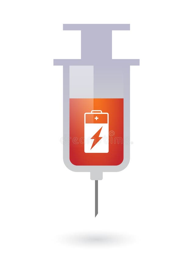 Syringe with a battery stock illustration. Illustration of medication ...