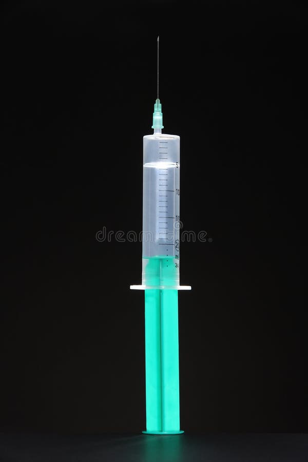 Syringe on Black Background Stock Image - Image of glass, needles ...