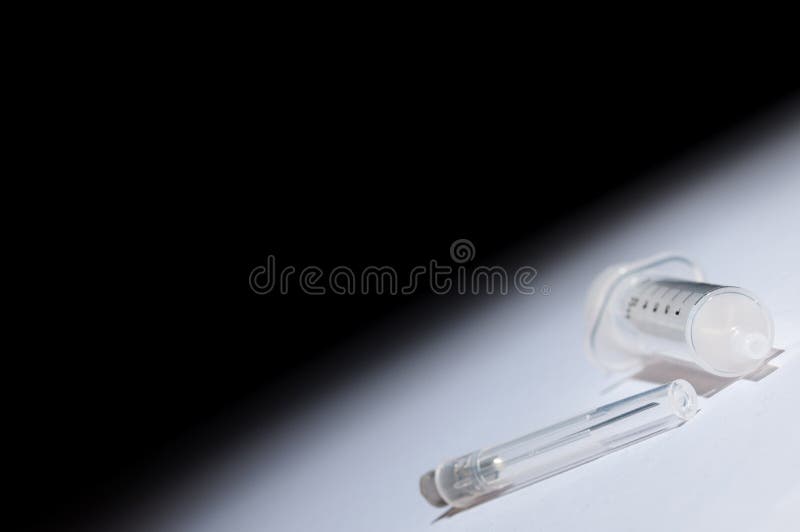 Syringe and Black Background Stock Image - Image of medicine ...